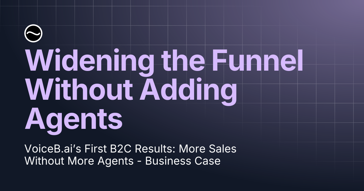 Widening the Funnel Without Adding Agents | VOICEB.ai Docs